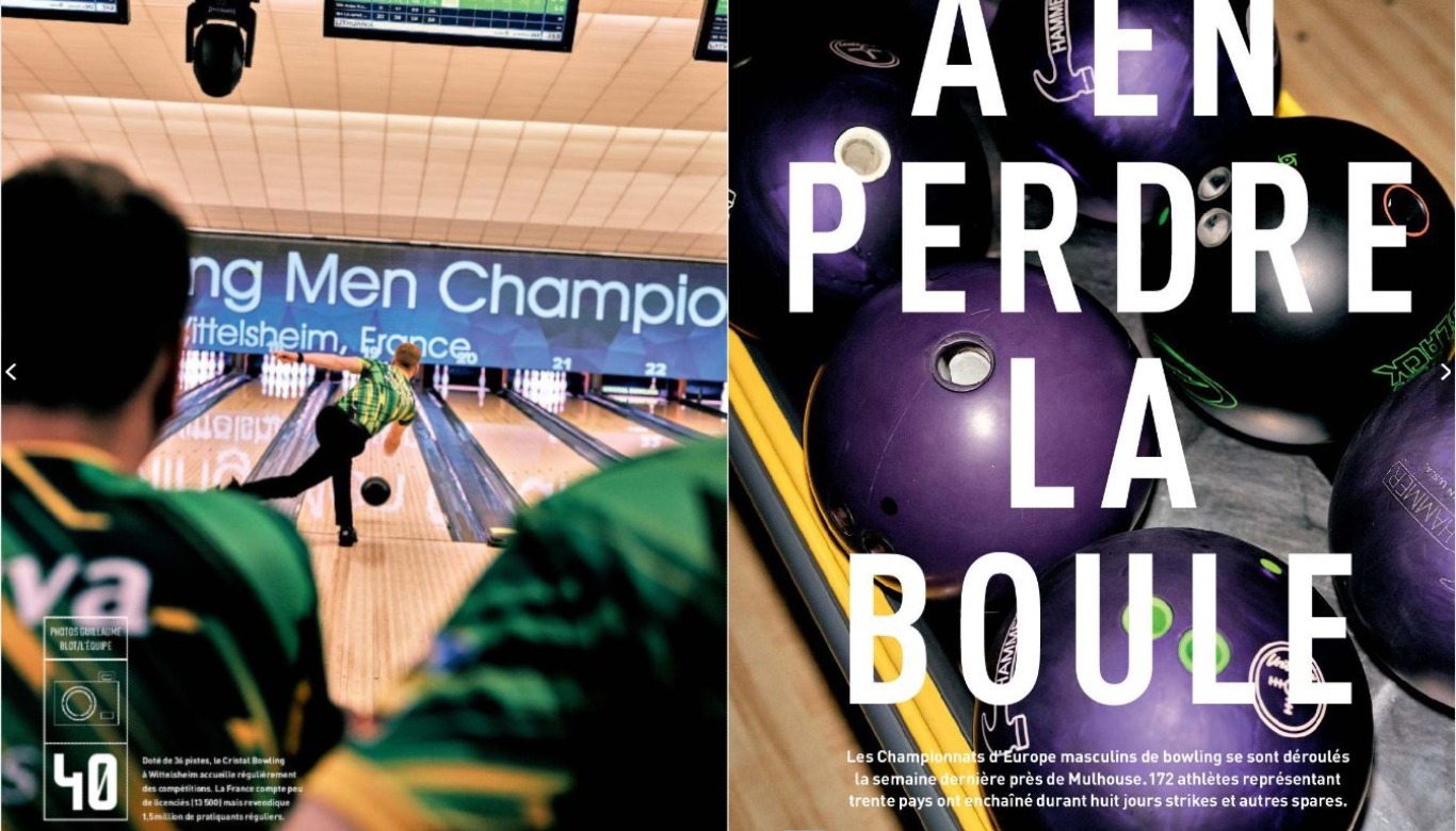 Reportage Championnats d'Europe de Bowling sur le magazine L'EQUIPE